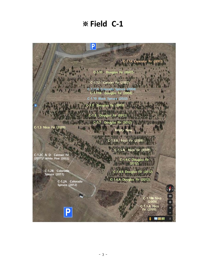 Detailed field map of the tree farm – St. Paul's Abbey